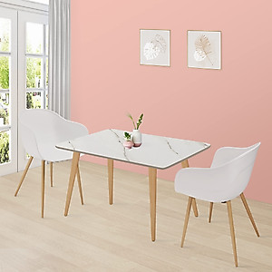 Arm Modern Chairs with Metal Legs for Living, Bedroom, Kitchen, Dining,Lounge Waiting Room, Restaurants, Cafes, Set of 2…