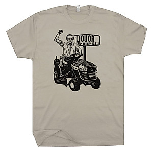 XXXL - Vintage Country Music T Shirt Outlaw Country Tee Men Women Concert Redneck Riding Lawnmower Liquor Store Tan