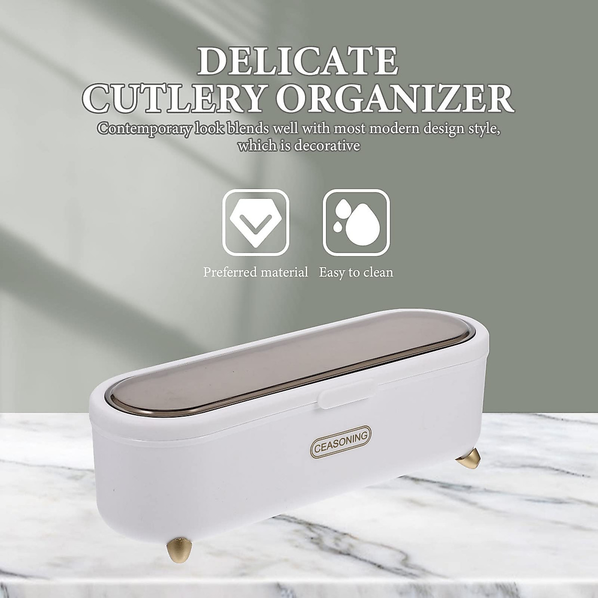 Luxshiny Storage Drawers Utensil Case Portable Flatware Case Flatware Storage Case Seasoning Box For Straw Spoon Fork Chopsticks Utensil Holder Utensil Sets