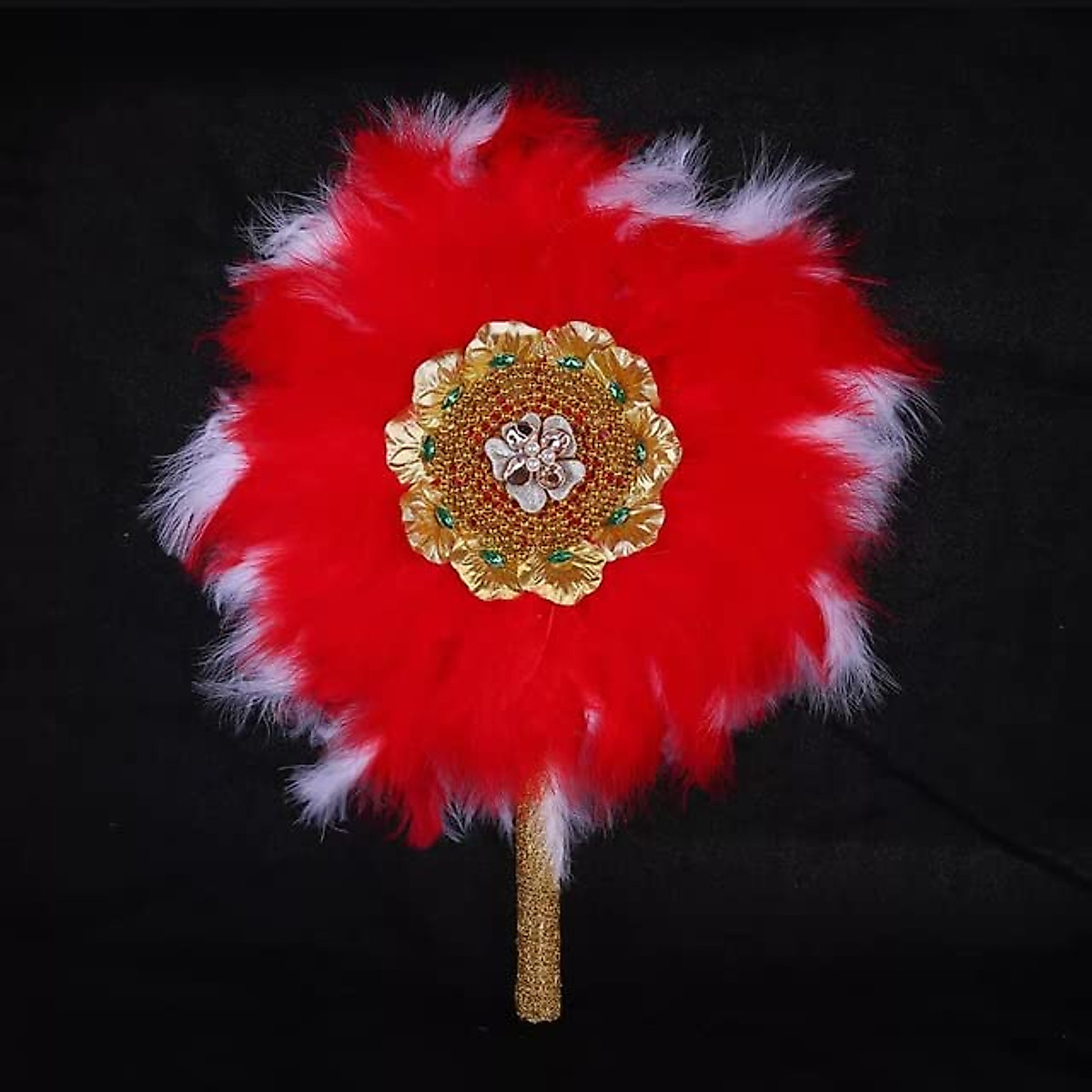 Custom Wedding Fan with Feather Bride Photo Props Lace Hand Fan with Sequin Stone DIY Handmade Feather Newborn Photography Props