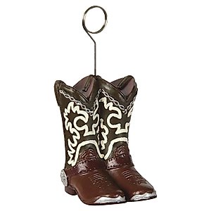 Cowboy Boots Photo & Balloon Holder - Western Party Supplies - 1 Piece