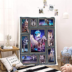 CYREKUD Wolf Blanket,Wolf Gifts for Men Throw Blanket, Wolf Gifts for Women Girls,Wolf Gifts for Wolf Lovers,Soft Warm Cozy Wolf Blanket for Office Home Bedroom Sofa Couch Decor 50"x 60"