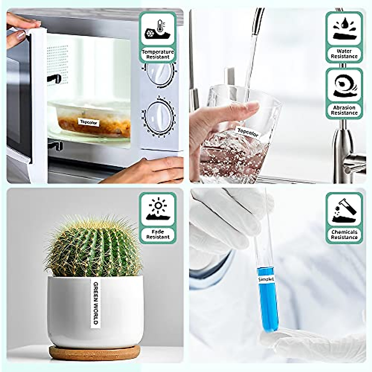 Topcolor 6-Pack Compatible Tz 9mm 0.35" Laminated White Tape Replacement for Brother Tze-221 Tze221 Tz-221 P Touch Tze 3/8" Label Maker Tape for PT-D210 PT-H110 PT-D220 PTD600 PTD400 PT-D610BT PT-1290