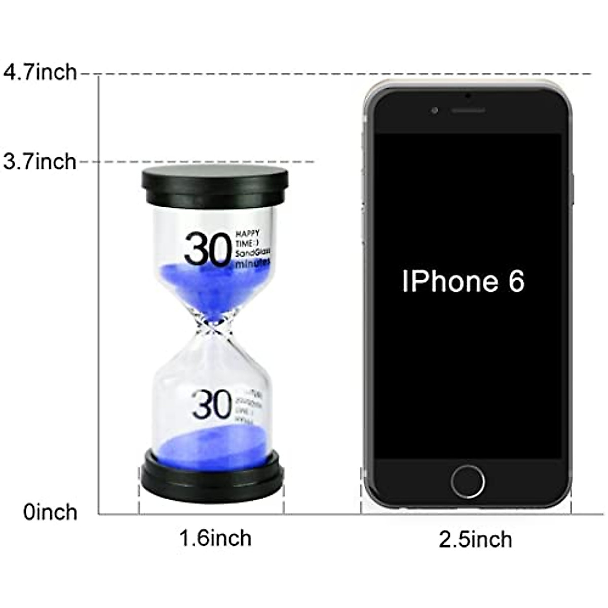 TBZ Colorful Hourglass Sand Timers for Classroom 1min/3mins/5mins/10mins/15mins/30mins Specially Designed for Brushing Teeth Playing Studying and Many More