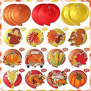 54 PCS Fall Party Hanging Decorations Fall Hanging Swirls Autumn Foil Swirls Spirals Autumn Harvest Ceiling Streamers for Happy Fall Party Supplies Thanksgiving Baby Shower Birthday