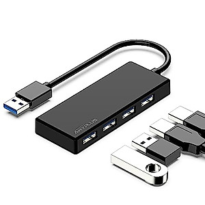 ANYPLUS USB 3.0 Hub, 4 Port USB Hub Splitter,Portable USB Adapter Mini Multiport Expander for Desktop, Laptop, Xbox, Flash Drive, HDD, Console, Printer, PC, Keyboards, HP, Dell