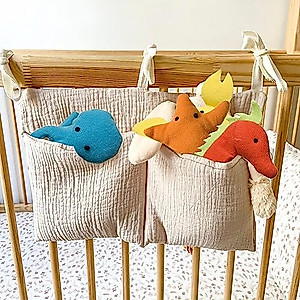 Green Diaper Caddy Organizer Diaper Stacker Baby Crib Hanging Pocket with Straps Classified Storage Bag Organizer for Nursery Diapers Wipes Baby Essentials