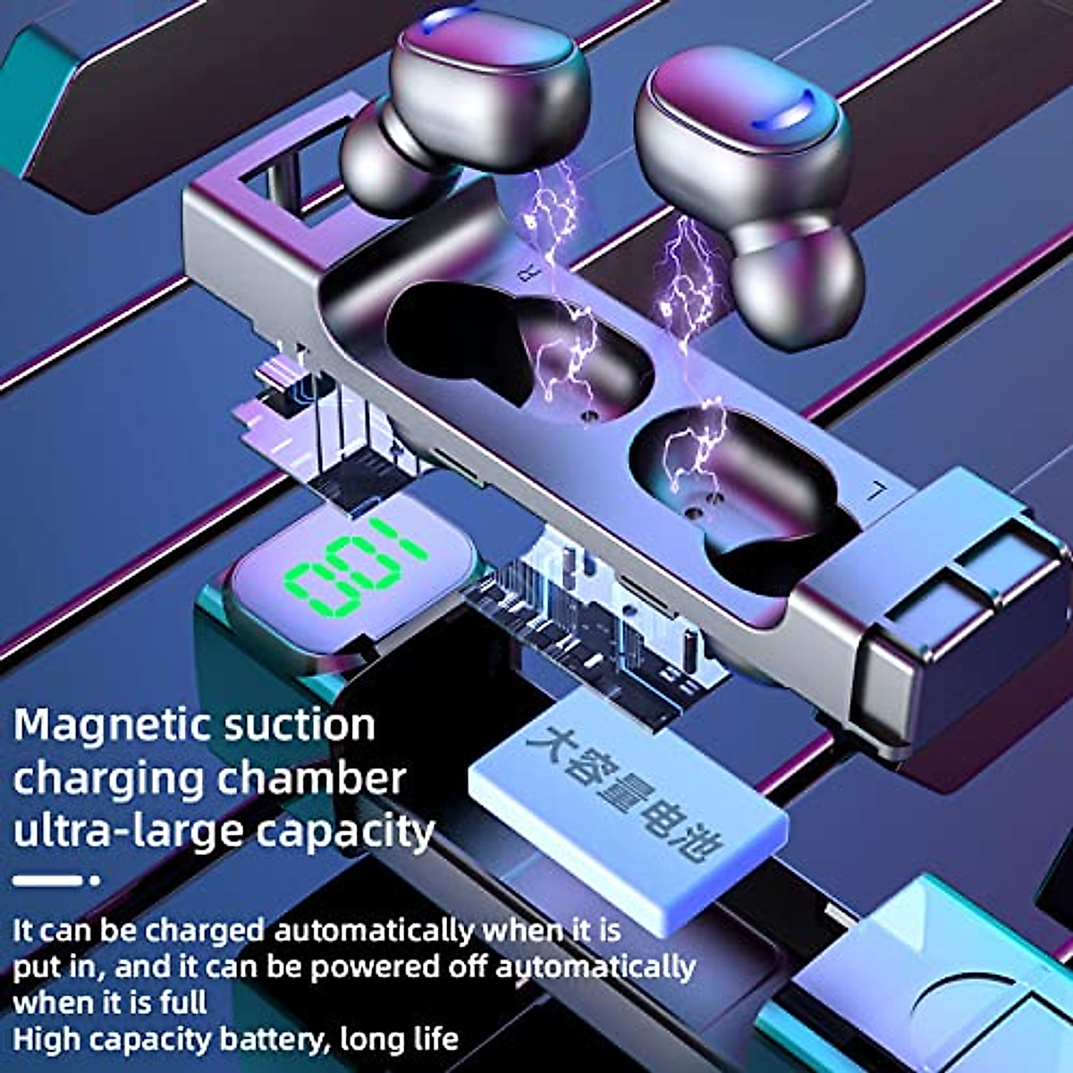 Wireless Earbuds Bluetooth Headphones with Wireless Charging Case IPX4 Waterproof Stereo Earphones in-Ear for SPOR