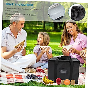 COLLBATH 2pcs Insulation Bags Food Bag Restaurant Insulated Bag Jumbo Insulated Bag Shopping Cart Bags for Groceries Food Bag Lunch Bag Insulated Grocery Shopping Bags Black Woven