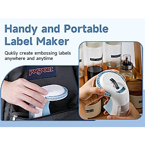 Vixic Embossing Label Maker Machine with Tapes, Handheld Retro Embossed Label Maker with 3D Effect Waterproof Tapes for Organization, DIY & Crafting, Blue Vintage Label Maker