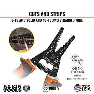 Klein Tools 94130 1000V Insulated Screwdriver Tool Set with #2 Phillips and 1/4-Inch Cabinet Slim Tips, 2 Pliers and Wire Stripper