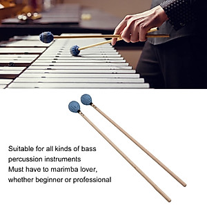 Keyboard Marimba Mallets, 1 Pair Soft Playing Yarn Head Mallet Replacement Comfortable with Maple Handle for Beginner for Percussion Instruments(blue)