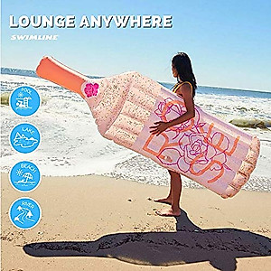 Swimline Glitter Rose Pool Lounger, Pink, 94 x 28 inches