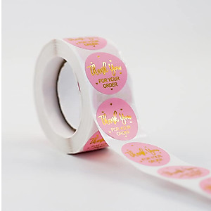 500pcs Thank You Sticker Envelope Seal Scrapbook Sticker Pink Heart Cute Round Sticker Stationery Label Stickers