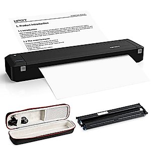 HPRT Wireless Bluetooth Portable Printer+Case+Ribbon 3 in 1 by Thermal Transfer MT800 for Travel Printer Compatible with Android and iOS Phone, Support 8.5" X 11" US Letter & A4 Size Paper