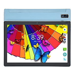 Pssopp Tablet PC, Gaming Tablet 8800mAh 3 Card Slots with Keyboard and Mouse for School (Blue)