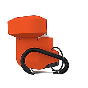 URBAN ARMOR GEAR UAG Compatible with AirPods (1st Gen & 2nd Gen), Full-Body Protective Rugged Water Resistant Soft-Touch Silicone Case with Detachable Carabiner, Orange/Dark Grey