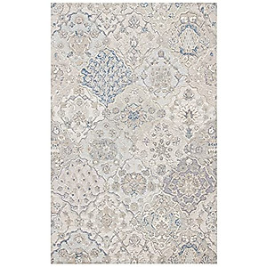 SAFAVIEH Glamour Collection 5' x 8' Grey/Blue GLM622F Handmade Premium Wool Area Rug