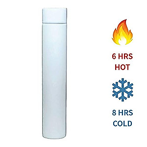 Insulated Water Bottle, 18/8 (304) Stainless Steel, Super Slim Skinny Mini, Portable, Leak Proof, 8oz, White11