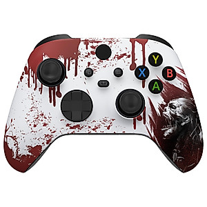 eXtremeRate ASR Version Custom Shell for Xbox Core Wireless Controller - Anti Sticks Rubbing Rings - Replacement Accessories Front Cover Faceplate for Xbox Series X & S Controller - Blue Flame