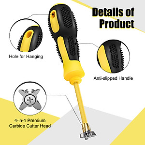Zhengmy Grout Removal Tool 4 in 1 Grout Cleaning Tool Grout Remover Tool Scraper Cemented Carbide Alloy Head Tile Removal Tool Caulking Cleaner for Cleaning Floor Ceramic Tile Gaps