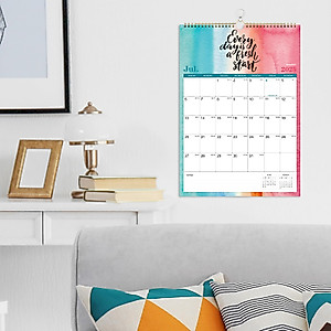 Calendar 2025-2026 - Wall Calendar 2025-2026, July 2025 - December 2026, 18 Monthly with Thick Paper, 12" x 17", Large Blocks with Julian Dates, Twin-Wire Binding, Hanging Hole