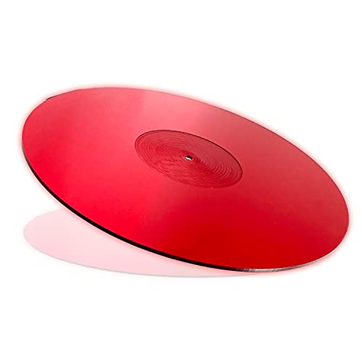 Mobile Pro Shop Acrylic Turntable Mat - Acrylic Slipmat for Vinyl LP Record Players - Improves Sound Quality & Provides Tighter Bass - Anti Static Platter mat (Red_lit)