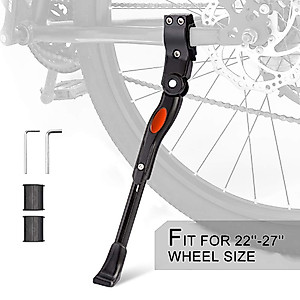 AUZNQEV Bike Kickstand Adjustable Bicycle Kickstand - Bike Stand for 22”-27” Road Bike/Mountain Bike - Aluminum Alloy Bike Kick Stand - Bicycle Accessories