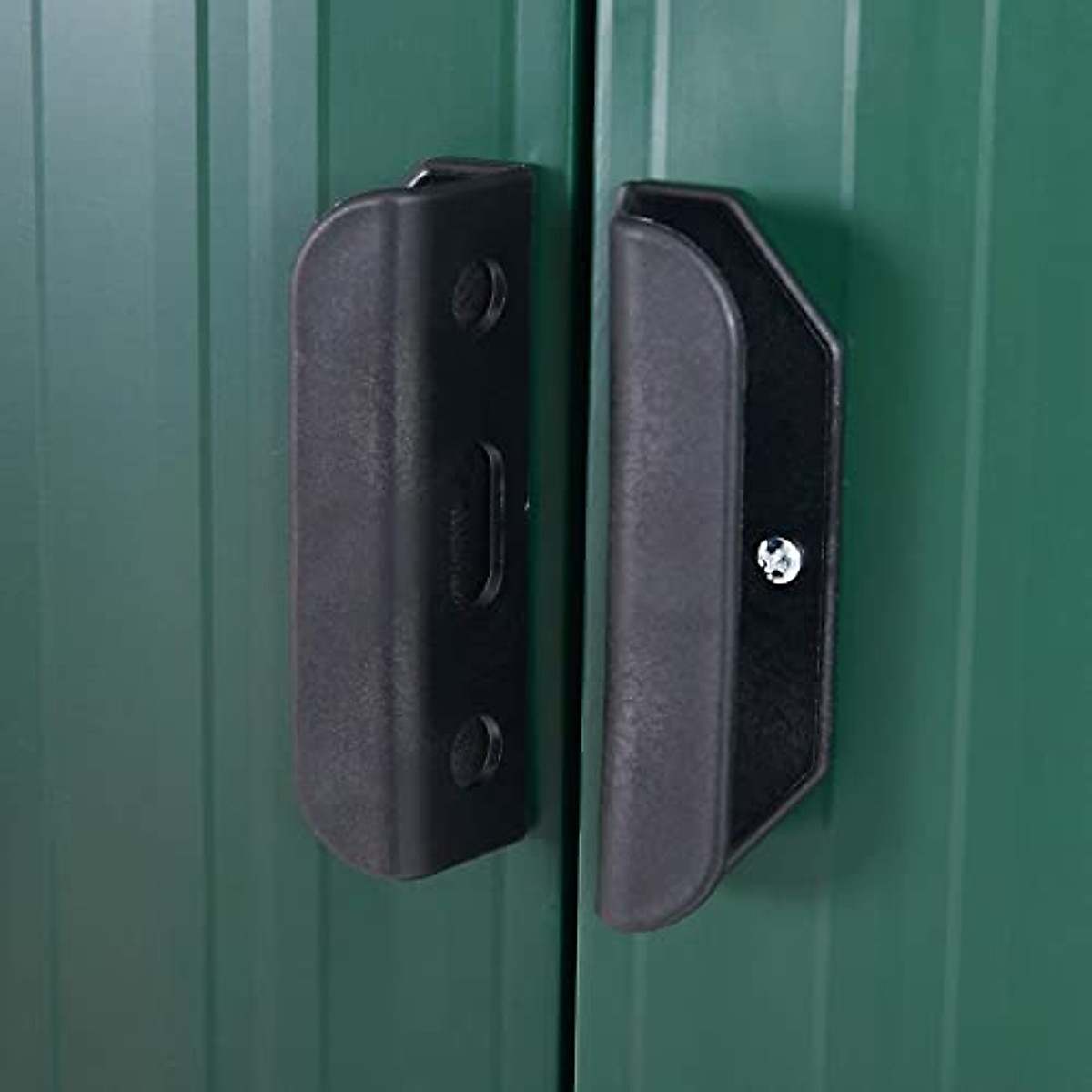 Outsunny 7' x 4' Metal Outdoor Storage Shed, Garden Tool House & Organizer with Floor Foundation, Vents and 2 Lockable Easy Sliding Doors, for Backyard, Garden, Patio, Lawn, Dark Green