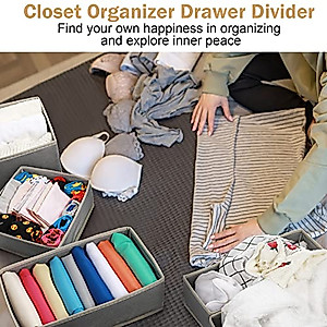 Potchen 24 Set Clothes Dresser Drawer Organizers, Closet Wardrobe Organizers Storage Dividers, Underwear Foldable Cloth Baby