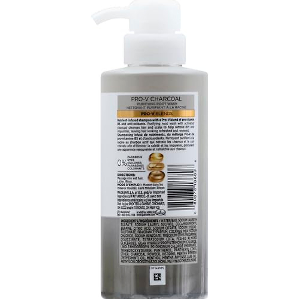 Pantene Pro-v Blends Charcoal Shampoo, 10.1 Fluid Ounce