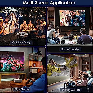 Projector with WiFi and Bluetooth, 5G WiFi Native 1080P 9500L YOWHICK Outdoor Projector 4K Support, Mini Portable Movie Projector with Screen, for HDMI, VGA, USB, Laptop, iOS & Android Phone