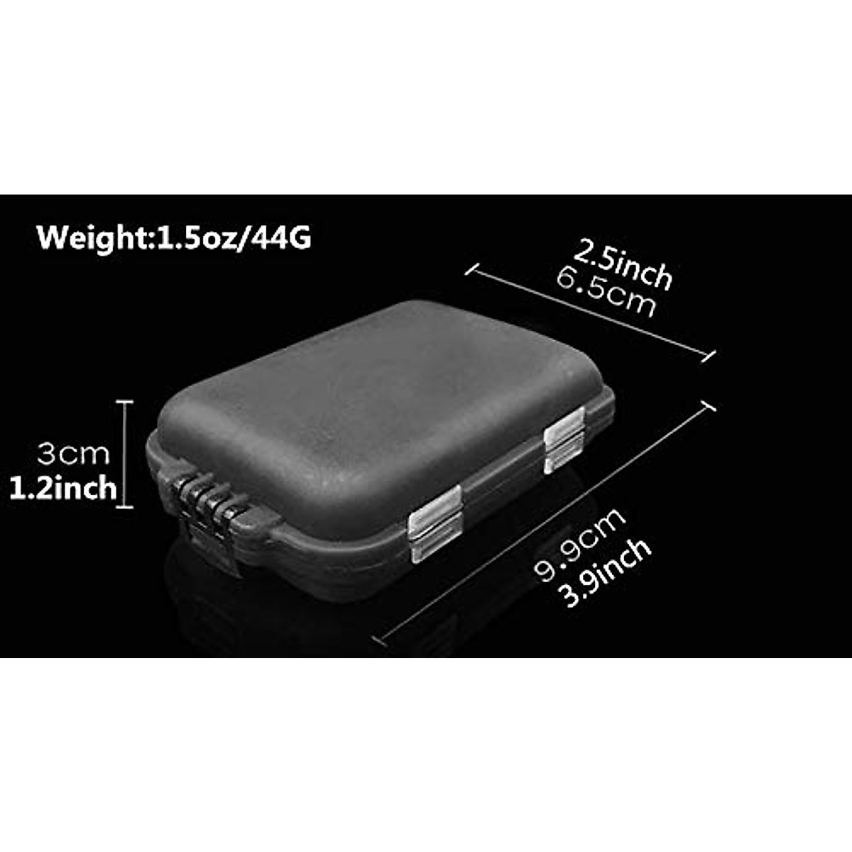2x Small Hard Fishing Tackle Box Portable Case Hooks Lure Baits Storage Box Containers For Storing Swivels Jigs Hooks Sinker,10 Compartments (Black)