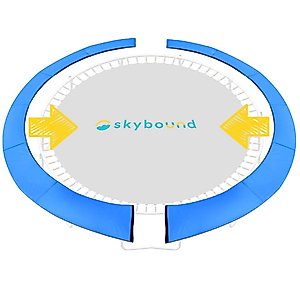 SkyBound Universal Replacement Trampoline Safety Pad - Spring Cover Fits 12ft 14ft 15ft Frames - Comfortable, Long Lasting, and Water-Resistant (12 Foot Diameter, Quick-Install) Blue