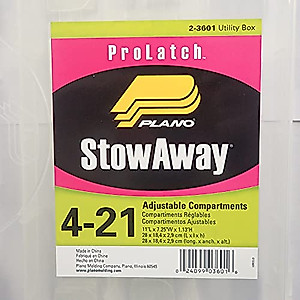 Plano 2-3601-00 Thin Stowaway with Adjustable Dividers, Clear, One Size (2360100)