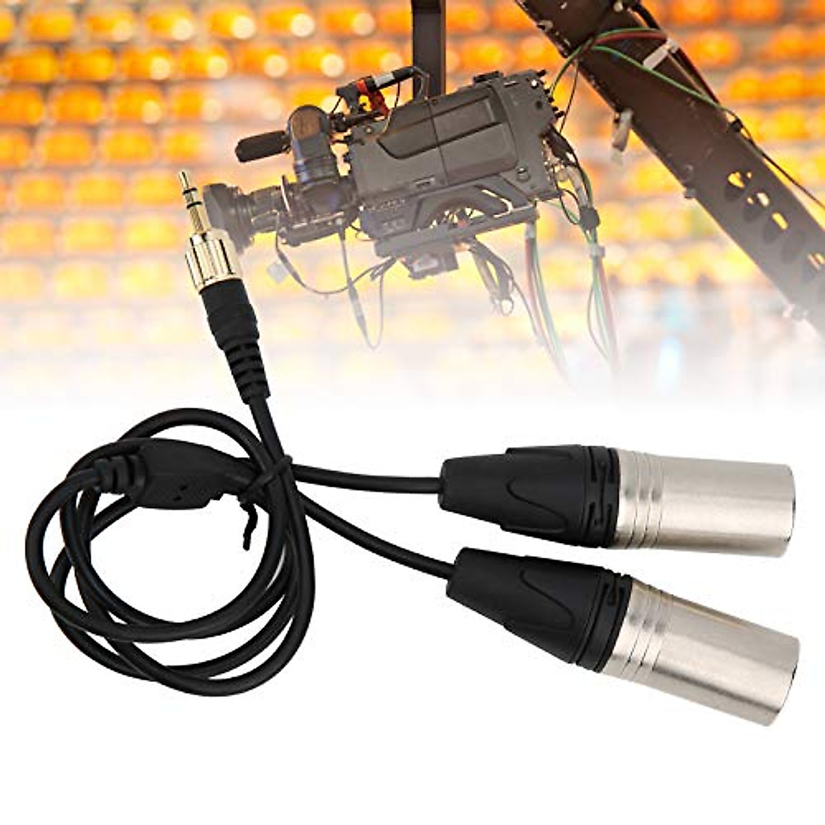 Audio Cable, 3.5mm Stereo Aux Jack Adapter Dual XLR Audio Output Cable, Universal Connecting Cable Microphone Cable, Compatible for COMICA WM200A,WM300A,WM100 PLUS