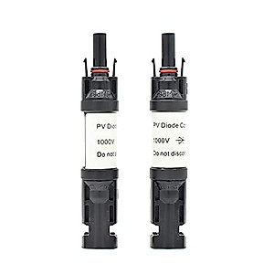 HALONE 1Pcs 10A Solar PV in-line Diode Connector Solar Panel Cable Connectors