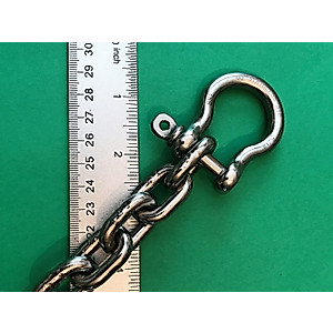 US STAINLESS Stainless Steel 316 Anchor Chain 1/4" (6.3mm) by 6' with shackles