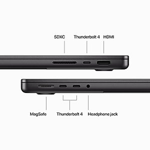 Apple 2023 MacBook Pro Laptop M3 Pro chip with 12‑core CPU, 18‑core GPU: Built for Apple Intelligence, 14.2-inch Liquid Retina XDR Display, 18GB Unified Memory, 1TB SSD Storage; Space Black