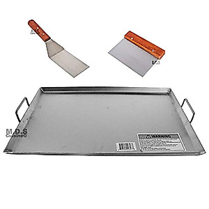 Griddle Flat Top Stainless Steel Grill Plancha Chef Pro Cooking Comal Heavy Duty 19 1/2"x13"