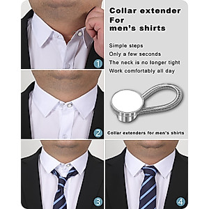 Pants Button Extender Shirt Collar Extenders: 8 Pcs Jeans Waist Silicone Extender Button for Mens and Women - 6 Pcs Neck Button Extender Collar Extenders for Mens Dress Shirts