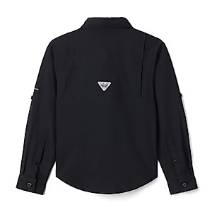 Columbia Youth Boys Tamiami Long Sleeve Shirt, Black, Small