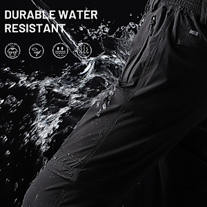 MIER Women's Hiking Cargo Convertible Pants Lightweight Stretch Outdoor Pants with 6 Pockets, Quick Dry and Water Resistant, Graphite Grey, 4