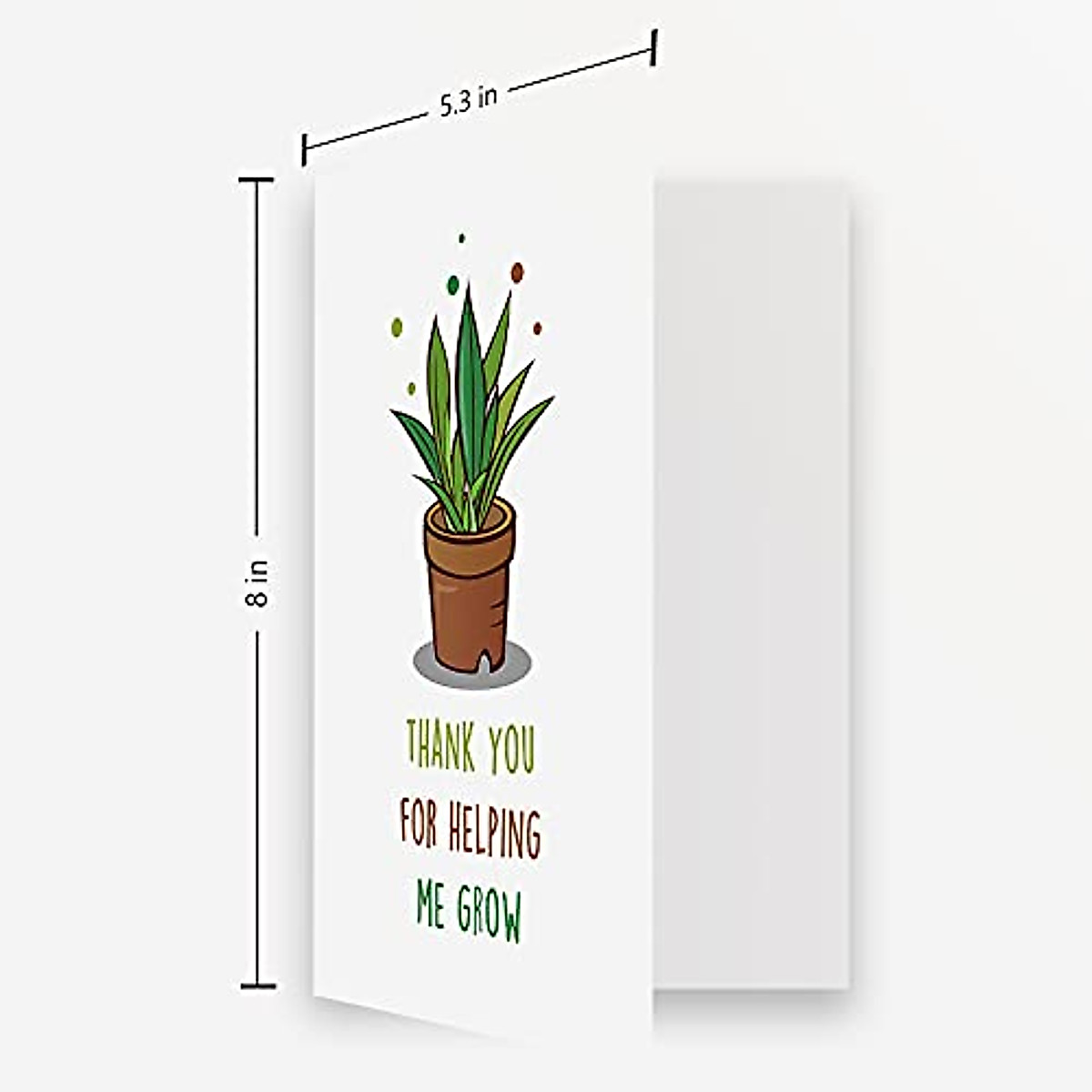 OJsensai Cute Teachers Day Card, Thank You Card for Teacher, Appreciation Card for School Teacher Mom, Thank You for Helping Me Grow