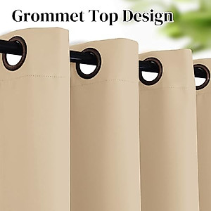 Rose Home Fashion Room Divider Curtain,Blackout&Thermal&Thick 108 inches Long Curtain,Extra Long and Wider Curtain,9 feet Blackout Curtains,Over Sizes Curtains(100by108 Inches(8.5'x9')-Biscotti Beige)