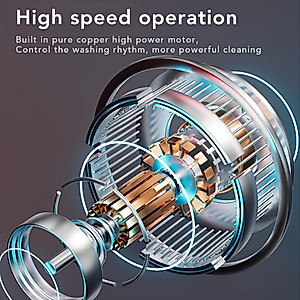 Haofy Foldable Mini Washing Machine, Portable Bucket Laundry Washer with Lid for RV Travel Apartment (US Plug)