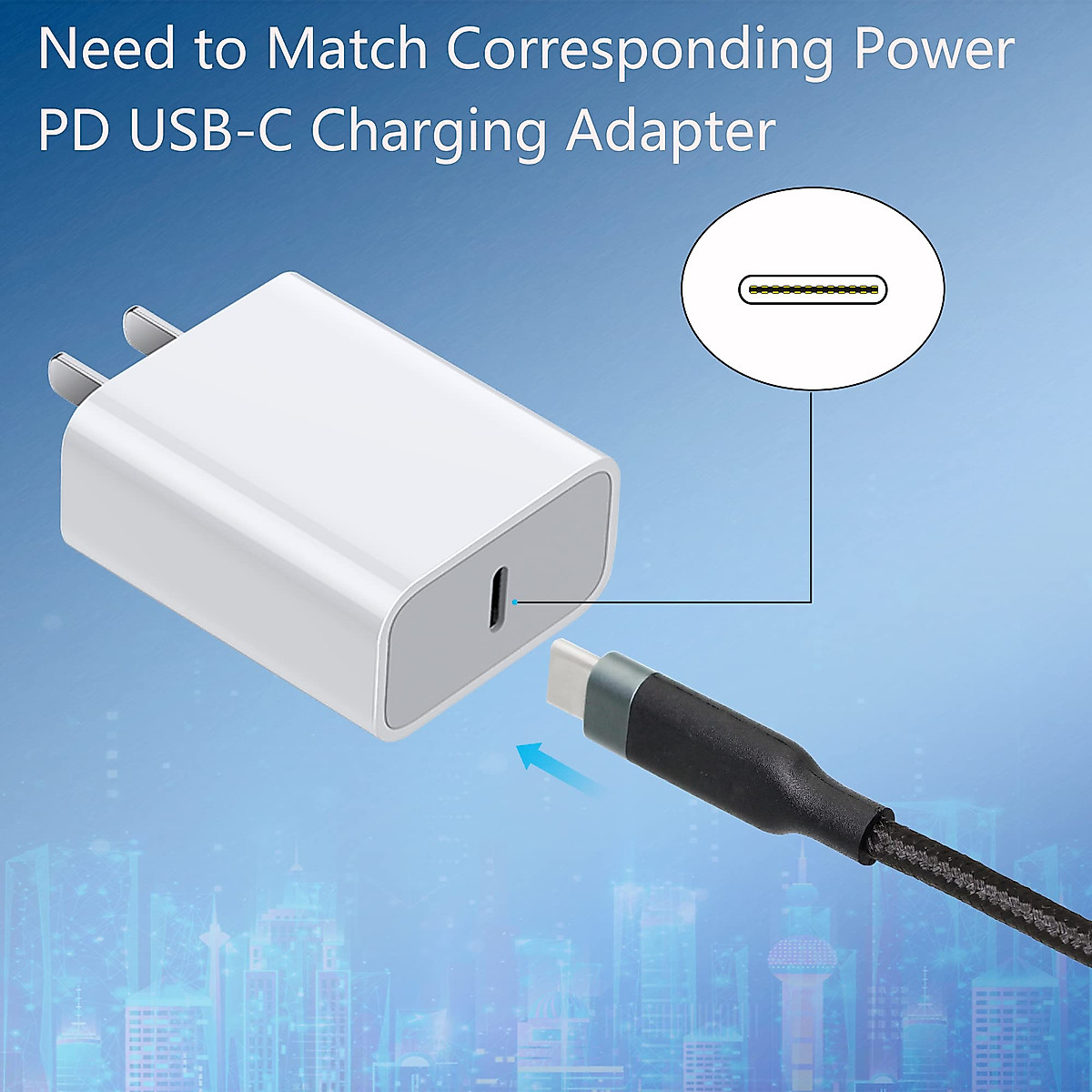 CERRXIAN 6.5ft 100W PD USB Type C Male Input to 90 Degree DC 5.5 x 2.5 mm Male Power Charging Cable for K55A K55N K501UX K53E Q550L G360 G450 G455(5525-100W)