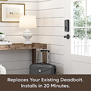 Wyze Lock Bolt, Fingerprint Keyless Entry Door Lock, Smart Bluetooth Deadbolt Replacement, Backlit Keypad, IPX5 Weatherproof, in-App History and Scheduled Access, Auto-Lock, BHMA, UL 20-Min Fire Rated