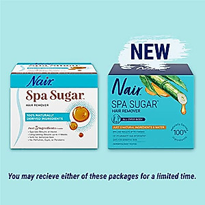 Nair Sugar Spa, Wax Free Sugar Waxing Kit for Women. Sugar Wax Kit for Hair Removal, Natural Ingredient Body Wax Hair Remover for Legs, Underarms, and Bikini Hair Removal, 250mL