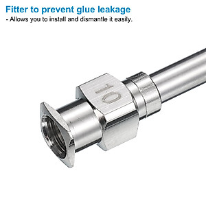 PATIKIL 10Ga x 10 Inch Stainless Steel Dispensing Needle Tips, 6Pcs Metal Glue Needle Tube Blunt Tips Luer Lock for Thick Glue Ink Lab, Silver